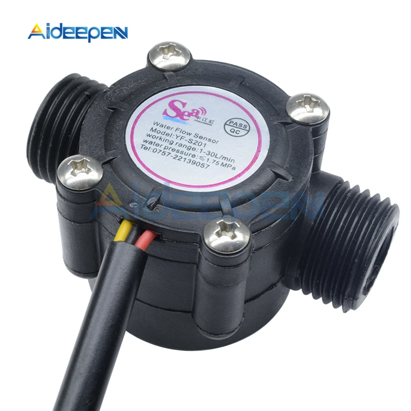 DC 5V-18V Water Flow Sensor Flowmeter Hall Flow Sensor Water Control ...