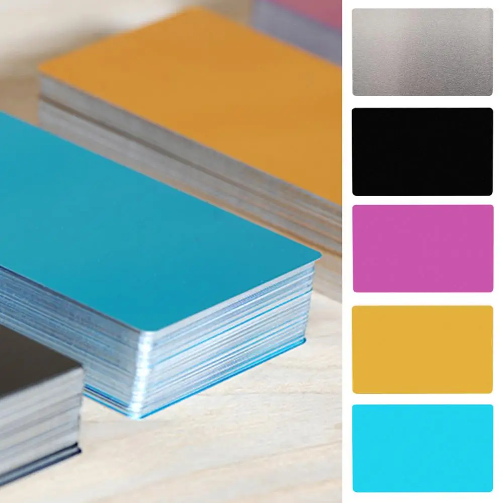 100Pcs 0.2mm Ultra thin Aluminum Business Card Aluminum Alloy Card ...