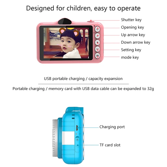 Youngster Digicam Digital Digicam 3.5 inch Cute Cartoon Digicam Toys ...