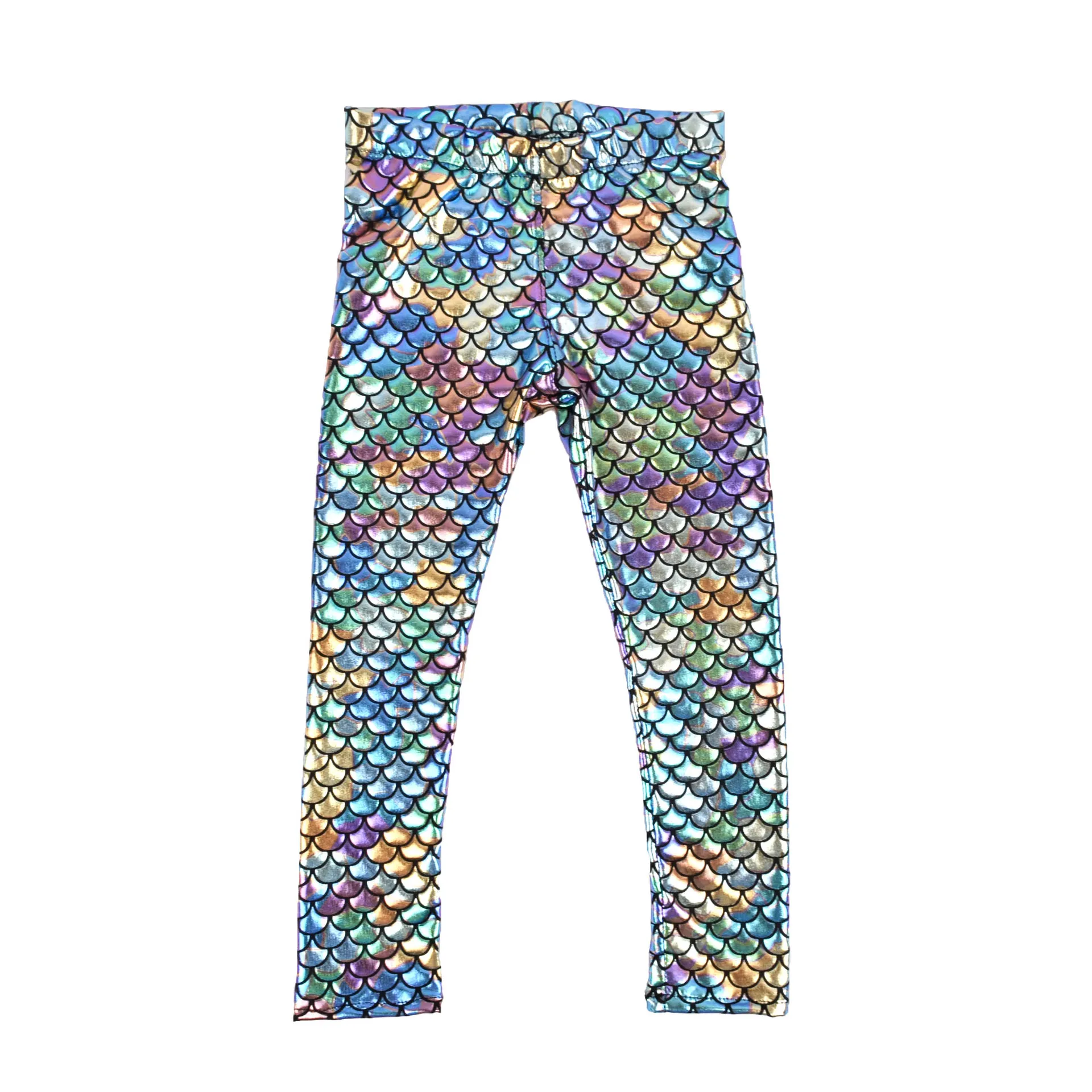 Fish Scale Leggings Girl Pants Soft Elastic Kids Leggings Mermaid Girls ...