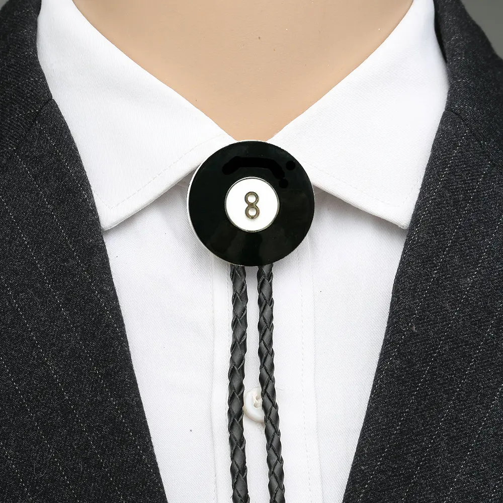 Western-cowboy-bolo-tie-lucky-8-billiard-black-8-two-piece-suit-unisex ...