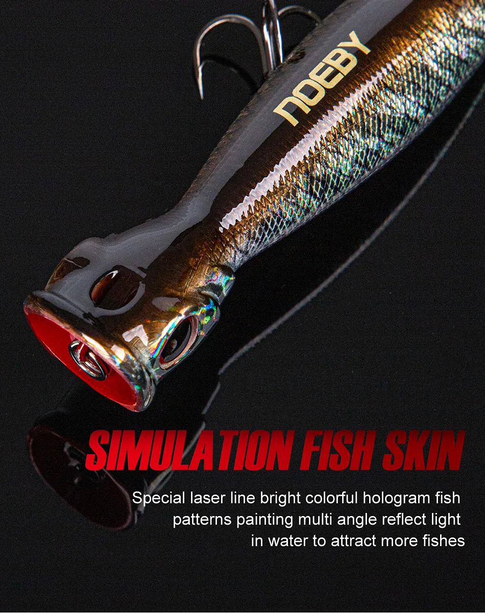 NOEBY 110F Jet Popper Fishing Lure 100mm 17g Topwater Popper Artificial ...
