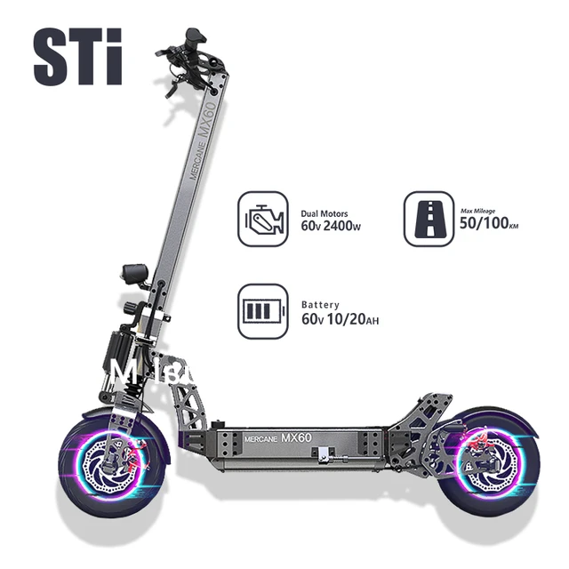 Powerful 60V 20Ah Mercane MX60 Electric Scooter Big Tire Foldable Electric Scooter Adult High ...