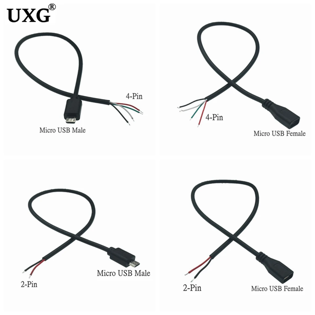 1PCS Micro USB 2.0 A Female Jack Android Interface 4 Pin 2 Pin Male ...