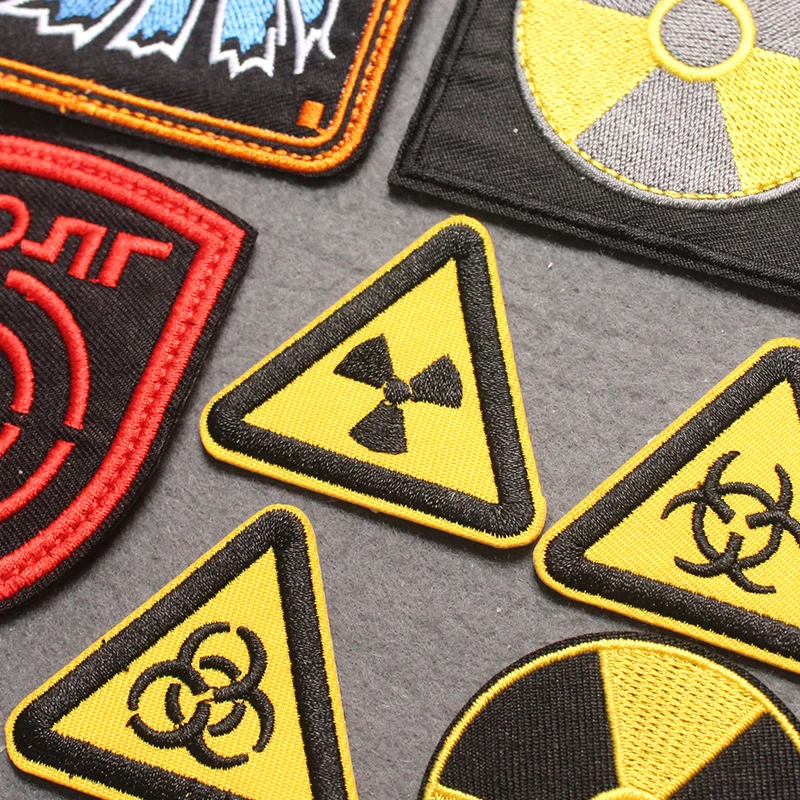 Nuclear Biochemical Warning sign Patches For Clothing Punk Clothes ...