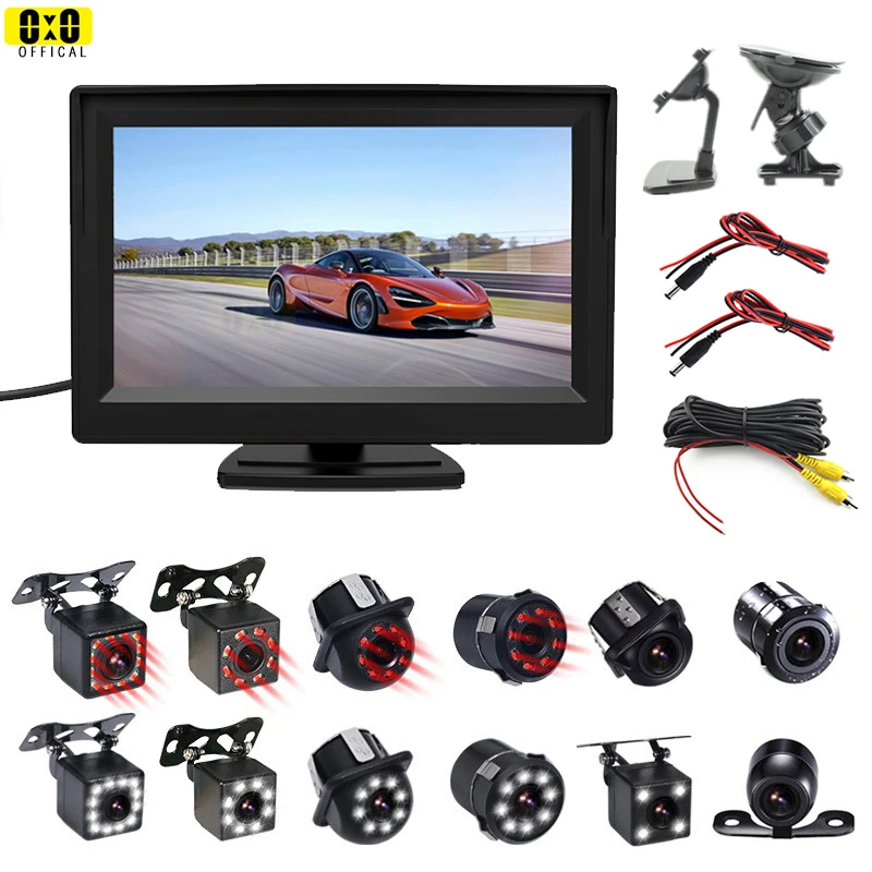 Car Monitor Reverse Camera 5-inches Screen Car Rear View Camera Backup ...