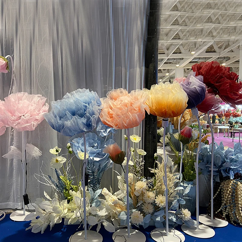 Home-Decor-Artificial-Silk-Automatic-Opening-Closing-Mechanical-Flower ...