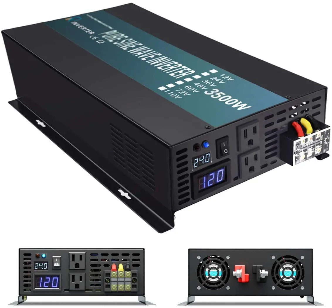 Inversor De Onda Senoidal Pura, 7000w, Pico De 3500w, Gerador De 12v/24v Dc Para 120v/220v/230v ...