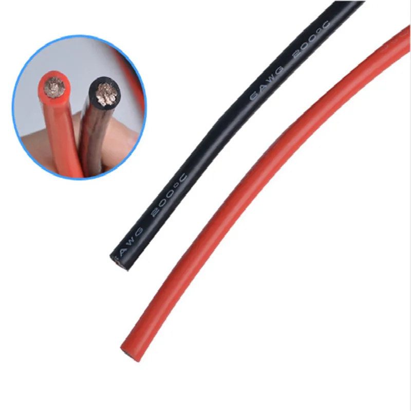 1 Meter Red Black Silicon Wire 12AWG 14AWG 16AWG 18AWG 22AWG 24AWG ...