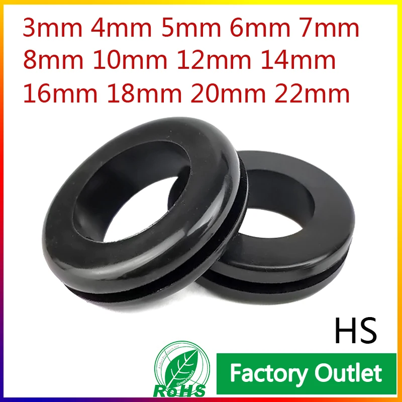 10/50pcsDouble-sided Protect Rubber Grommets Ring7/8/10/12/14/16/18/20 ...