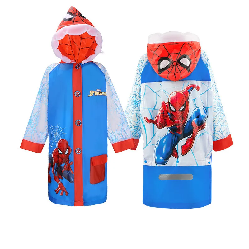 Spiderman Kids Raincoat Cartoon Childrenraincoat Poncho Book Bag ...