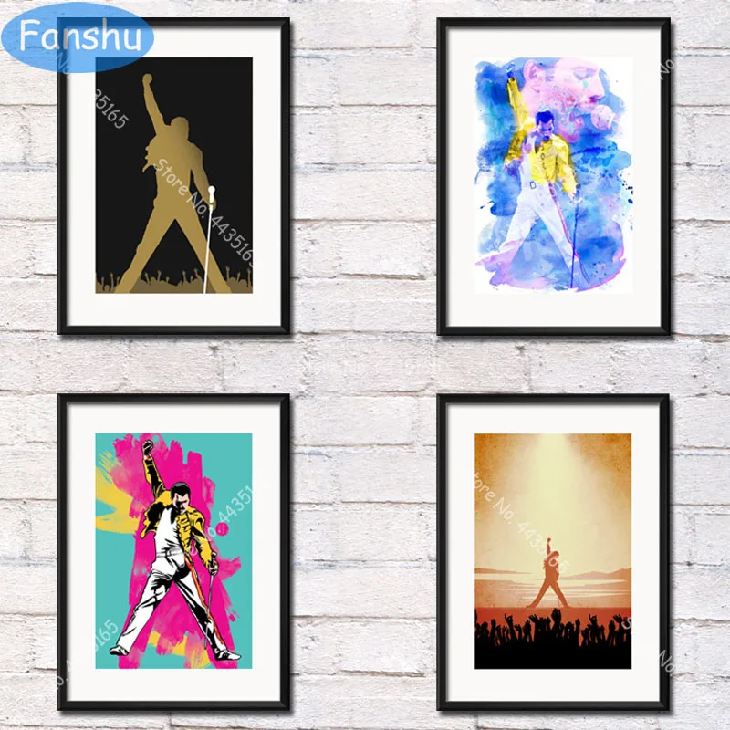 Art Poster Freddie Mercury Queen Legendary Singer Star Wall Art Canvas ...