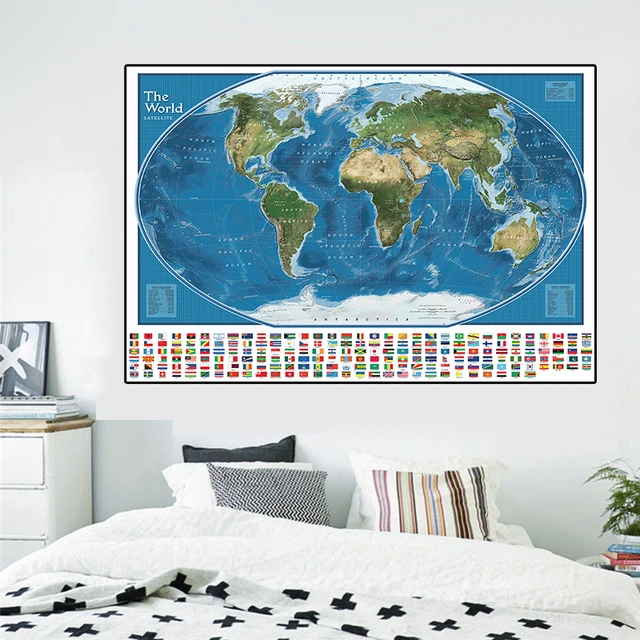 World Map Poster Framed