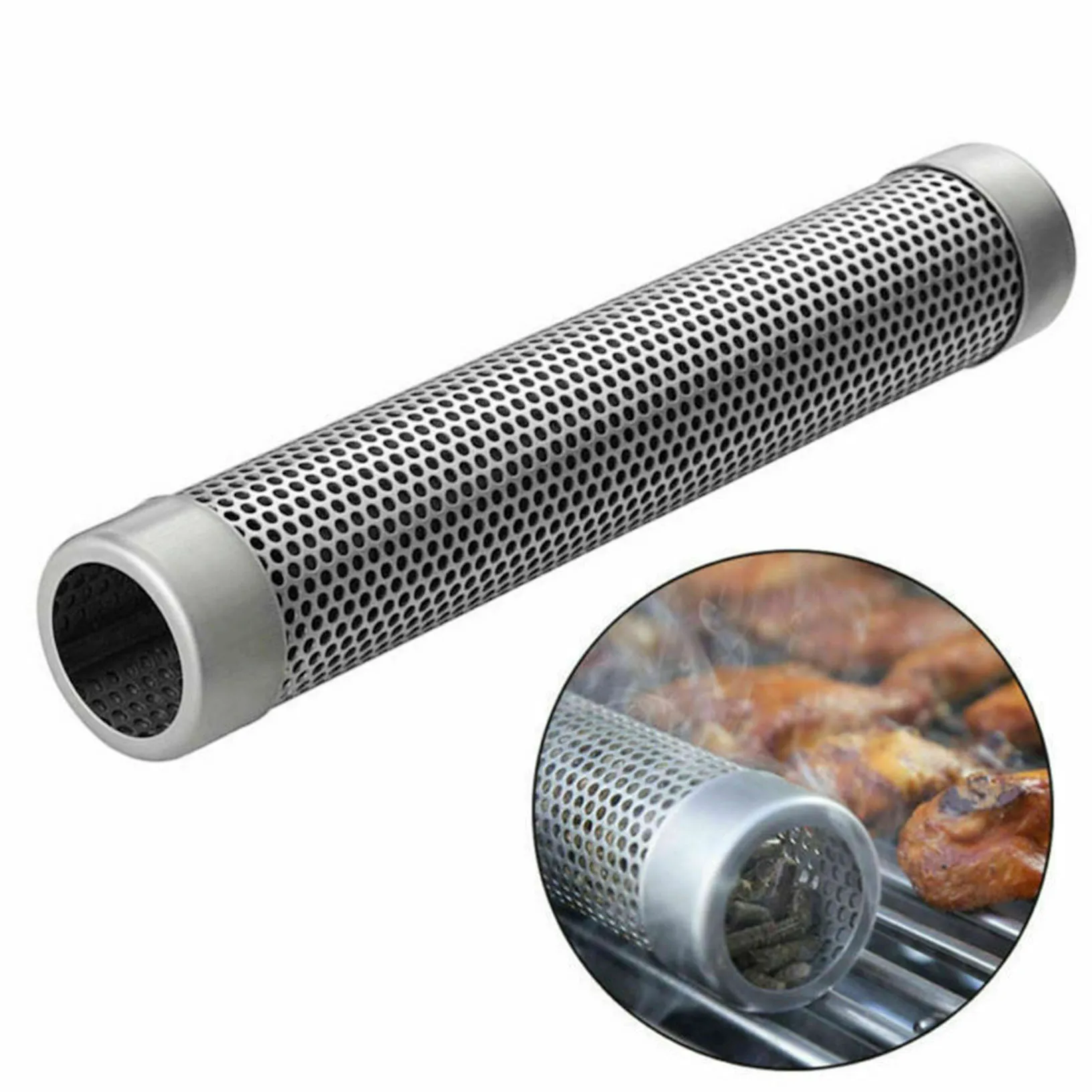 6/12 inches BBQ Wood Pellet Smoker Tube Stainless Steel Smoke Generator ...