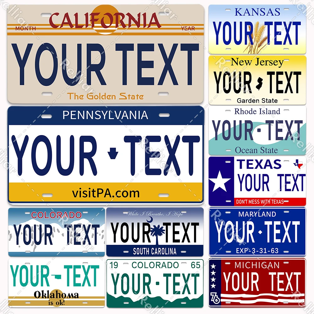 Custom License Plate Poster Text | Custom Metal Plates | Metal License ...