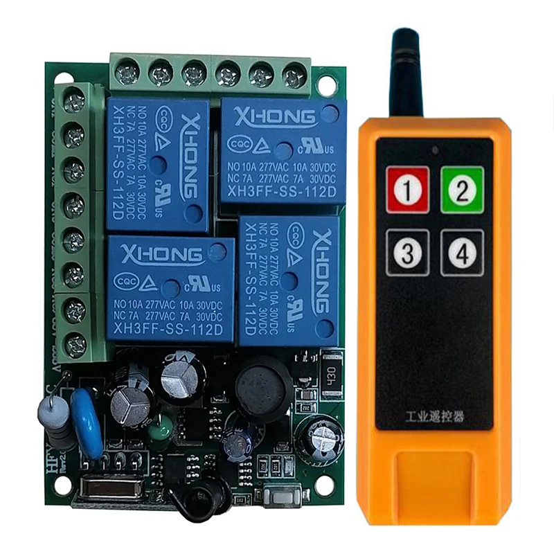 Ndustrial Sector AC110V 220V 4CH RF Wireless Remote Control Switch ...