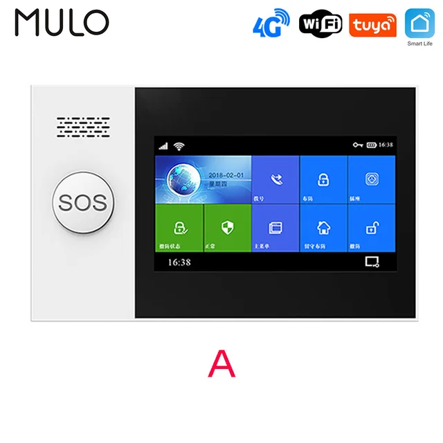 Mulo Smart Home WIFI Wireless Home Alarm System PG107 Tuya 4G Burglar ...