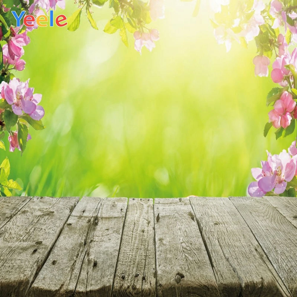 Spring-Flower-Wood-Board-Nature-Scene-Scenery-Baby-Shower-Portrait ...