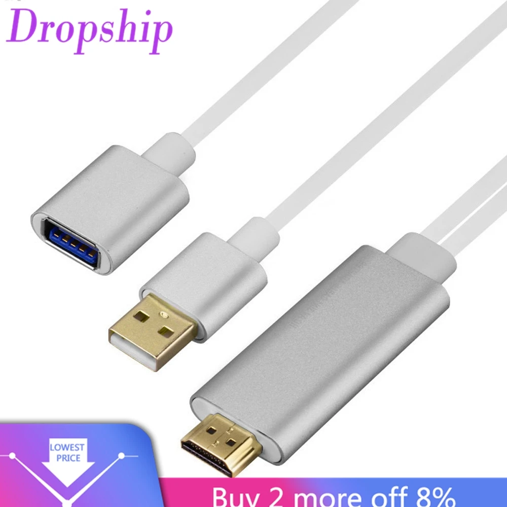 2018ใหม่ Mini USB To HDMI 1080P TV Adapter สำหรับ Samsung Galaxy S6 S7 ...