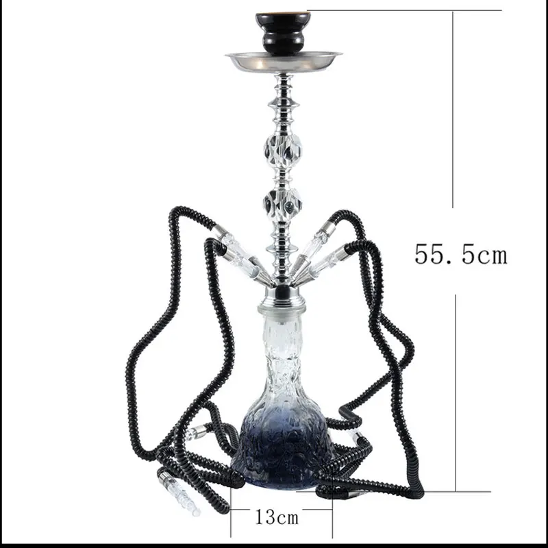 1Set 4 Hoses Glass Hookah Set Narguile Completo Chicha Shisha Pipe ...