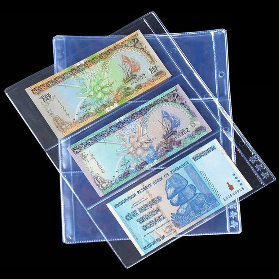 10pcs/lot 3 Pockets Per Page Banknotes Paper Money Album Banknote Paper ...