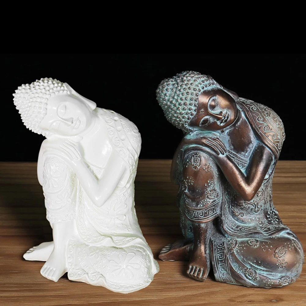 Adorno de estatua de Buda, estatuilla de resina Zen de estilo del ...