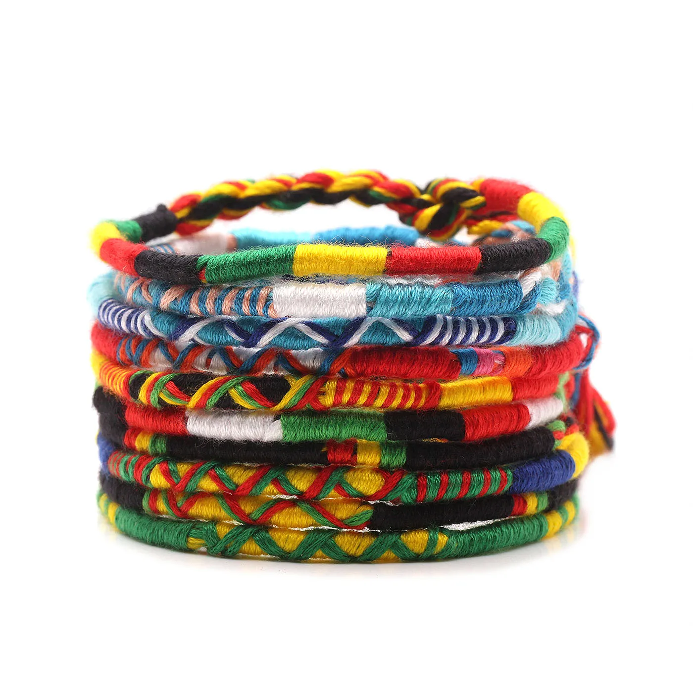 Boho Multicolored Cotton Thread Macrame Friendship Bracelet Women Men ...