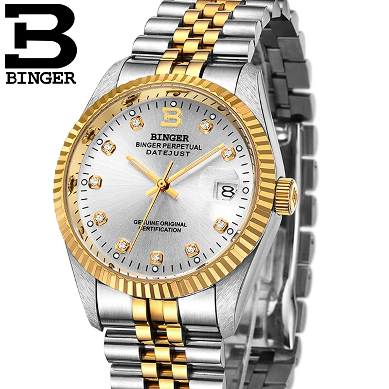 BINGER reloj mecánico automático para hombre, pulsera de marca de lujo ...