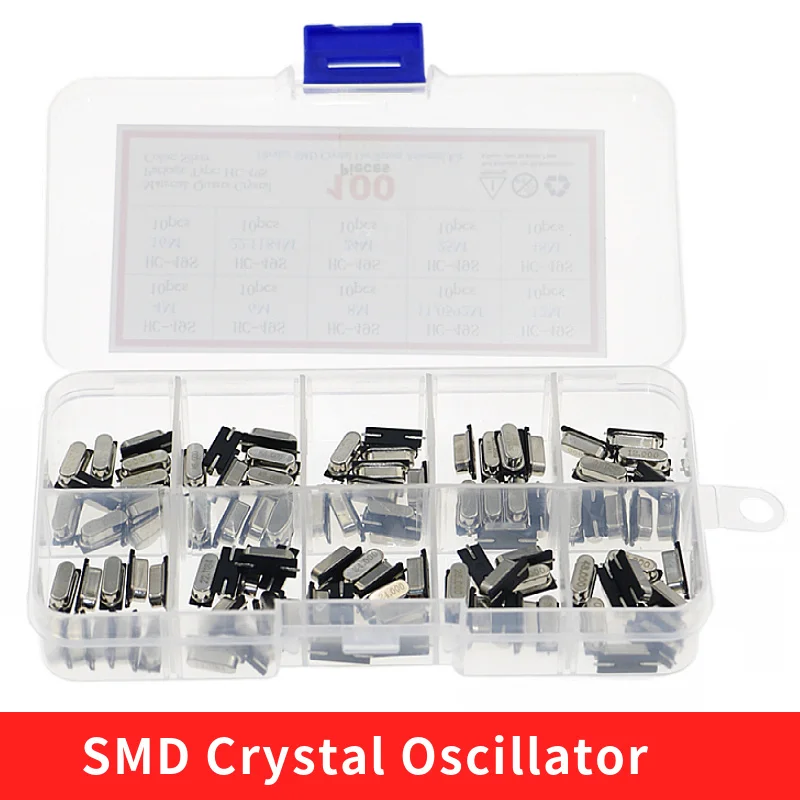 10Values HC-49S Quartz Resonator SMD Crystal Oscillator Kit 4MHz 6MHz 8MHz 12MHz 16MHz 24MHz ...