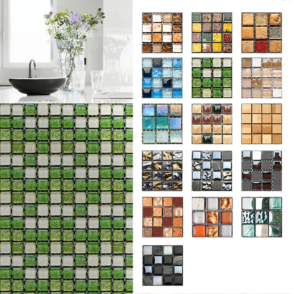 10Pcs Dapur Stiker Dinding Ubin Stiker Perekat Tahan Air 3D Mosaik ...