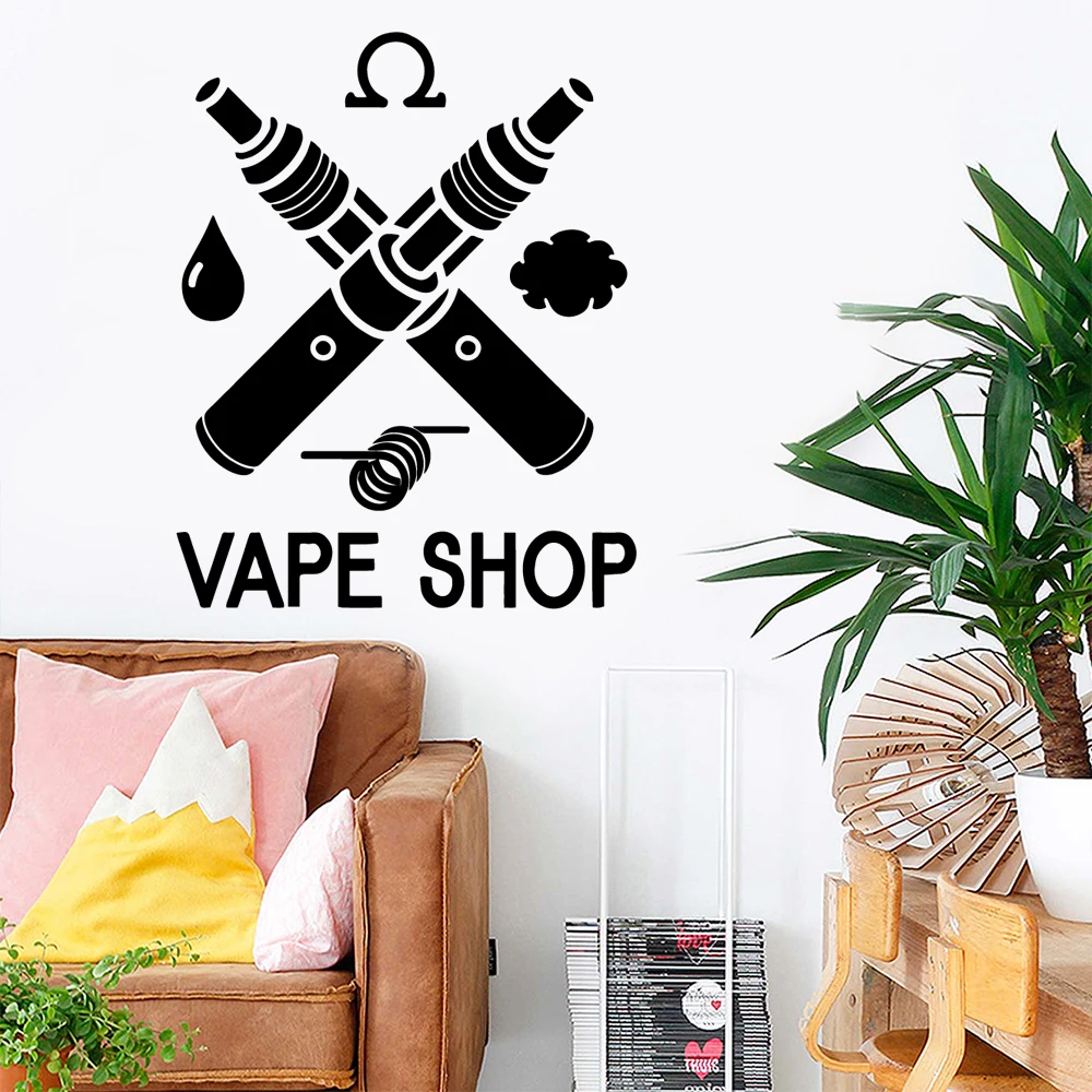 3D vape shop Wall Stickers Self Adhesive Art Wallpaper Pvc Wall Decals ...