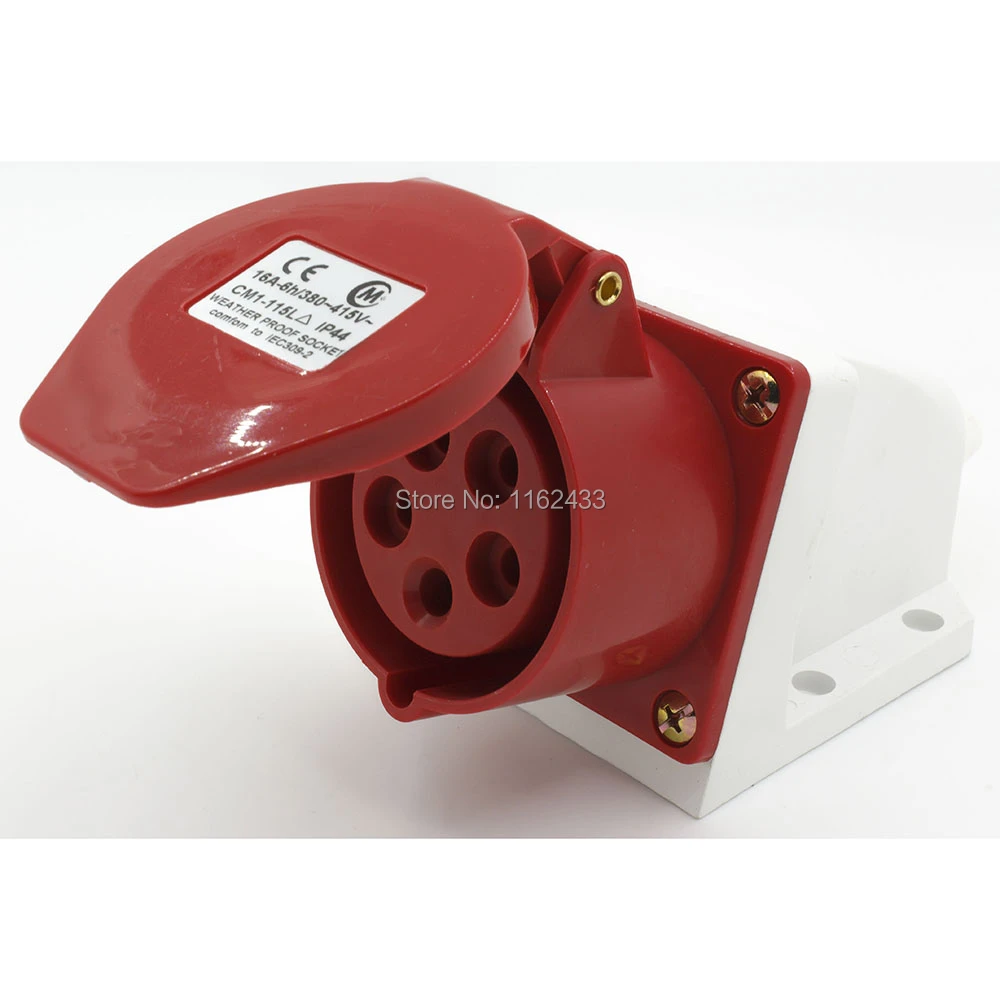 16a 3p N E 5pin 220-380v/240-415v Ip44 115 Three Phase Splashproof ...