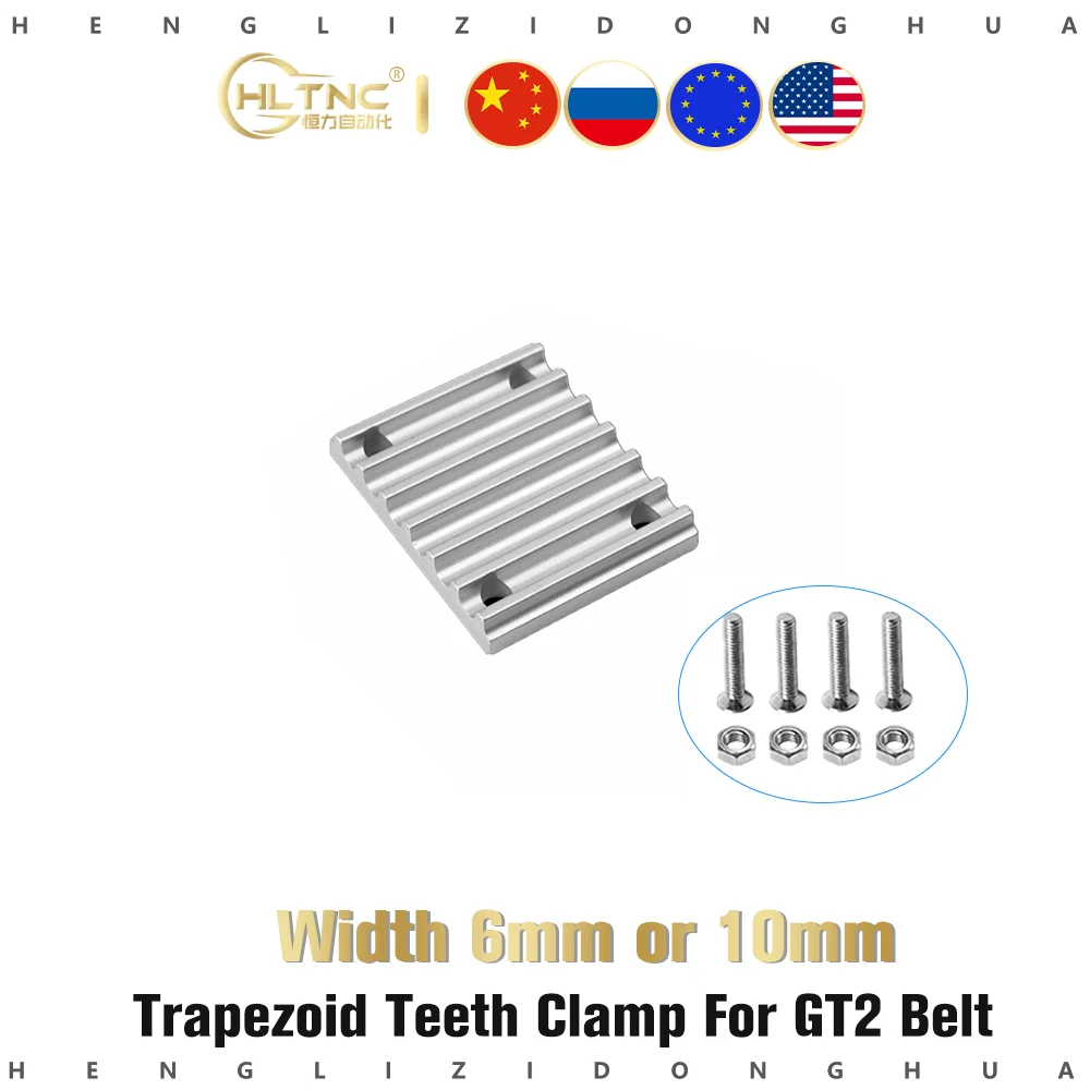 1 Pcs Aluminum Trapezoid Teeth Clamp Fit Gt2 6/10 Mm Open Synchronous ...