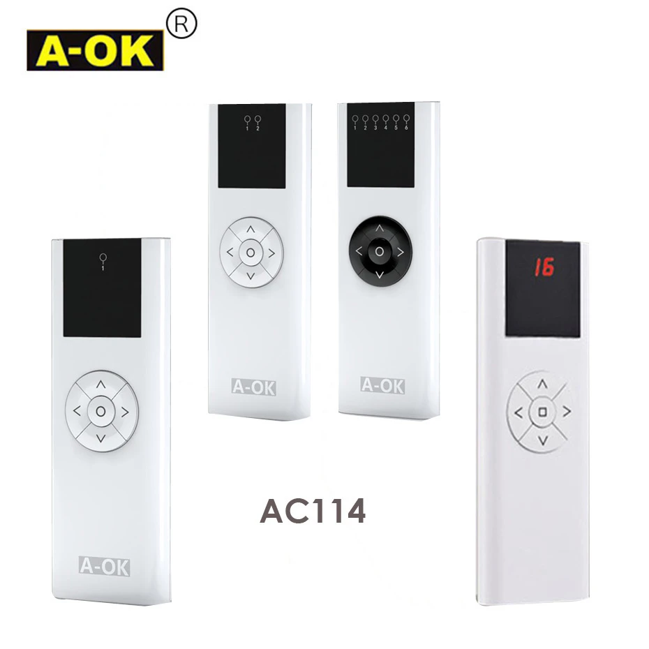 A-ok Ac114-1/2/6/16 Channel Remote Controller,rf433 Wireless ...