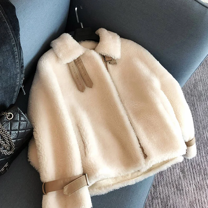 Teddy Fluffy Coat Women Luxury Lamb Fur Jacket Autumn Zipper Thick Warm ...