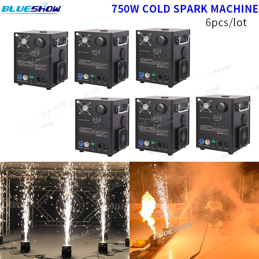 No Tax 1/2/4/6pcs 750w Cold Spark Machine Dmx Firework Machine Dj ...