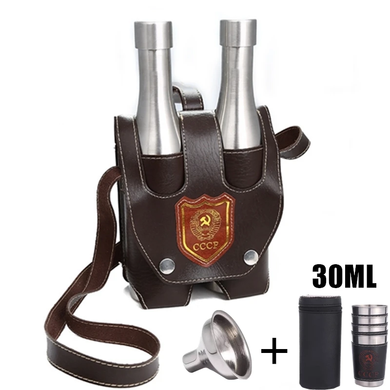 Vodka Stainless Steel Bottle 750ml Hip Flask Steel Funnel Outdoor ...