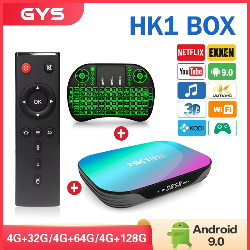 Hk1 Box Android 9.0 Amlogic S905x3 8k 4gb 128gb Tv Box Dual Wifi 1080p ...