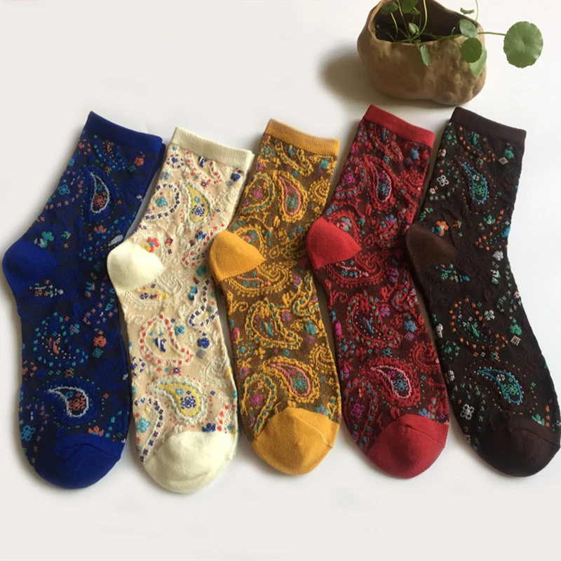 Jeseca Print Cotton Women Socks Spring Summer Fashion Harajuku Vintage ...