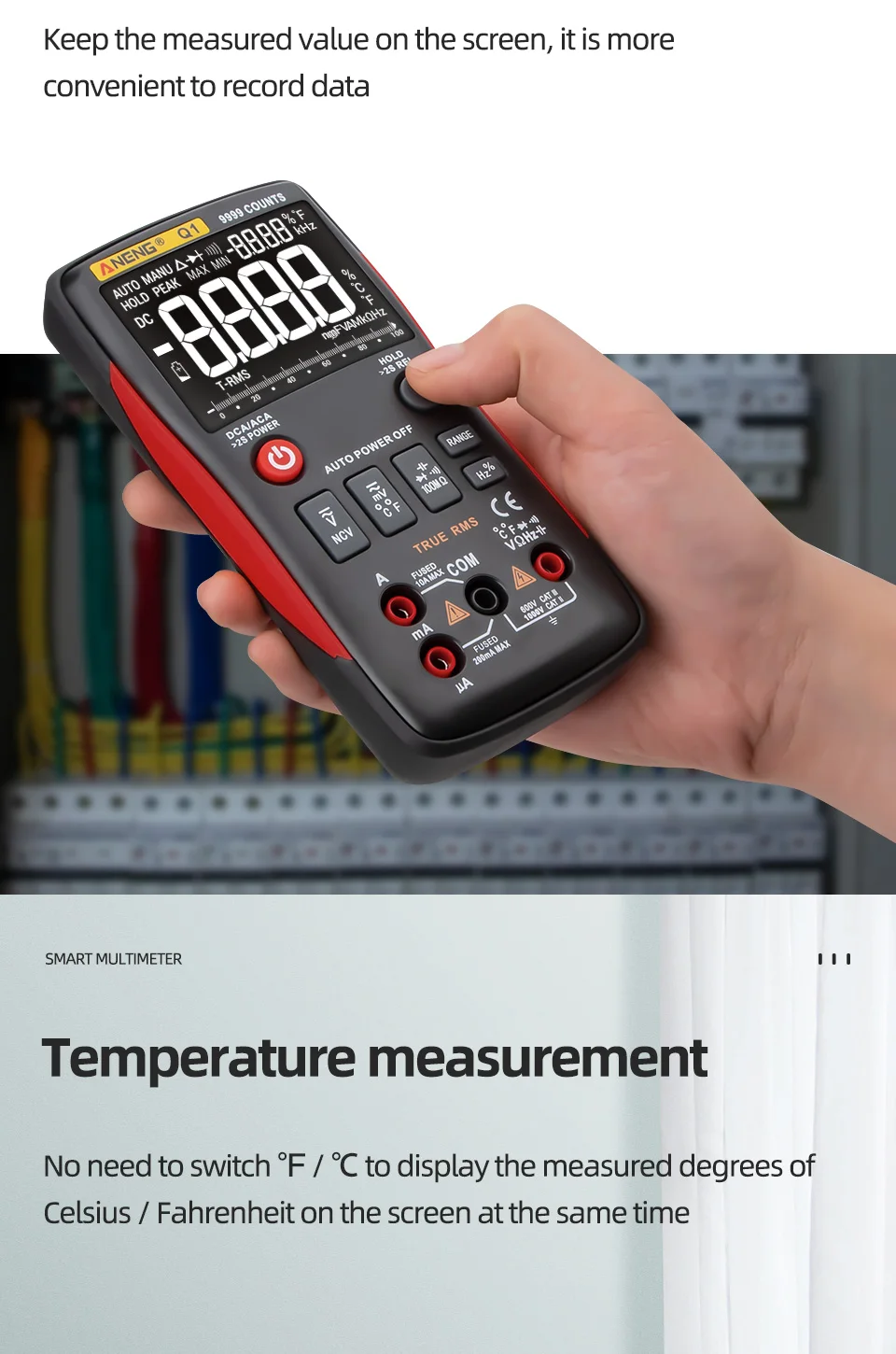 ANENG Q1 True RMS multímetro Digital multimetro digital profissional ...
