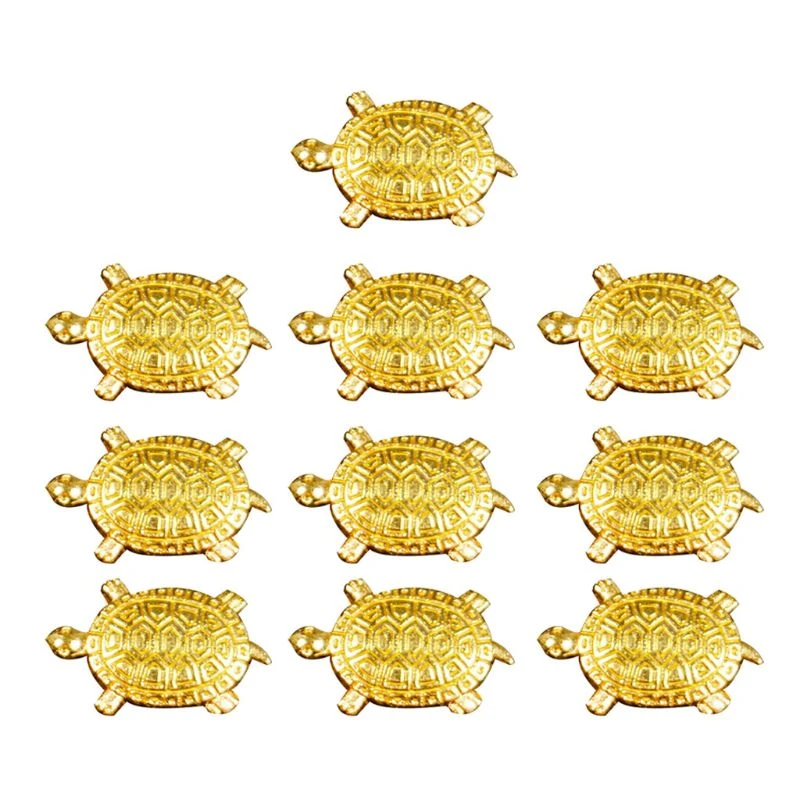 10pcs Feng Shui Golden Money Turtle Japanese Lucky Tortoise Guarding ...