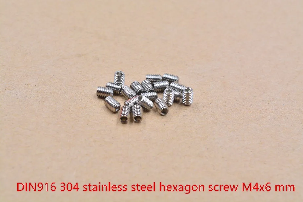 304 stainless steel screw DIN916 M4x6 hexagon M4 20pcs|screw hexagon ...