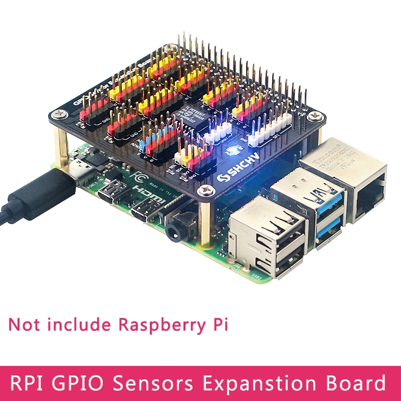 Shchv Raspberry Pi 4 Gpio Sensors Expansion Board Ad/da Digital To Analog Conversion Extension ...