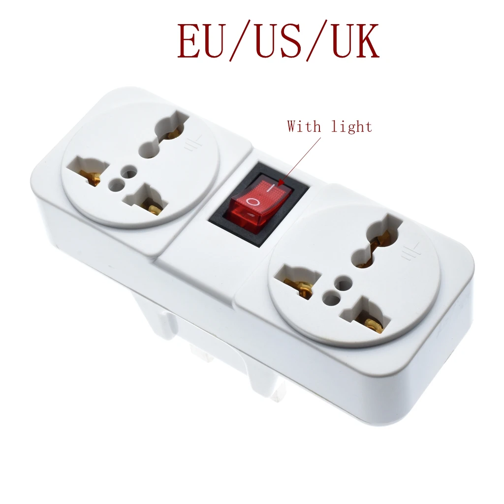 White Portable Universal Wall Socket Eu Us Uk Extension Socket 250v 6a ...