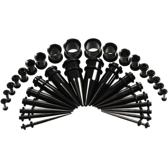 36Pcs/Lot 14G-00G Ear Gauges Stretching Kit Tapers Plugs Eyelets ...