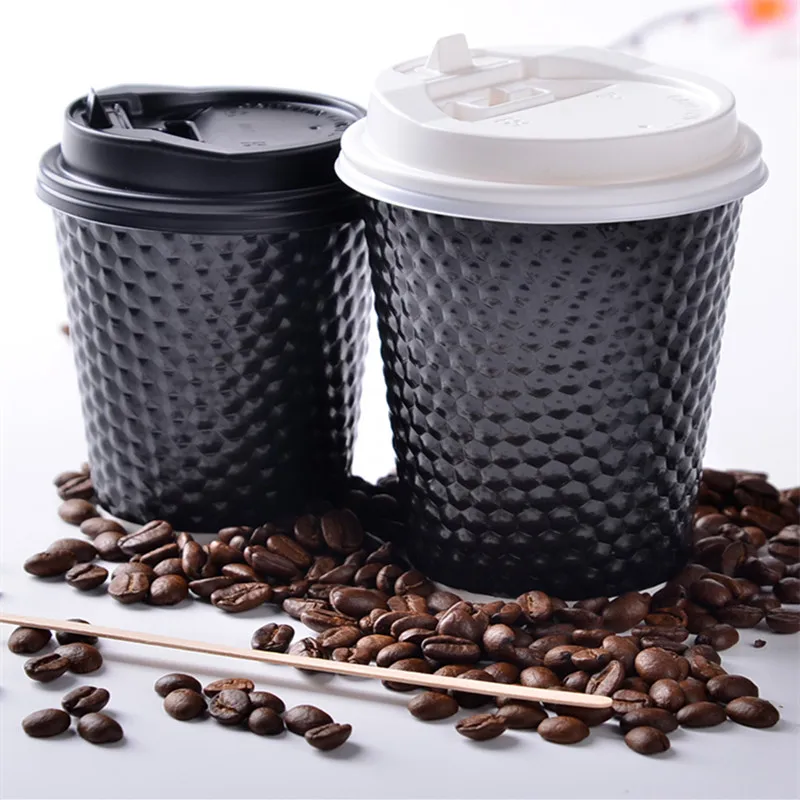 50pcs Black Creative Disposable Drink Cup 250ml 8oz/400ml 14oz/500ml ...