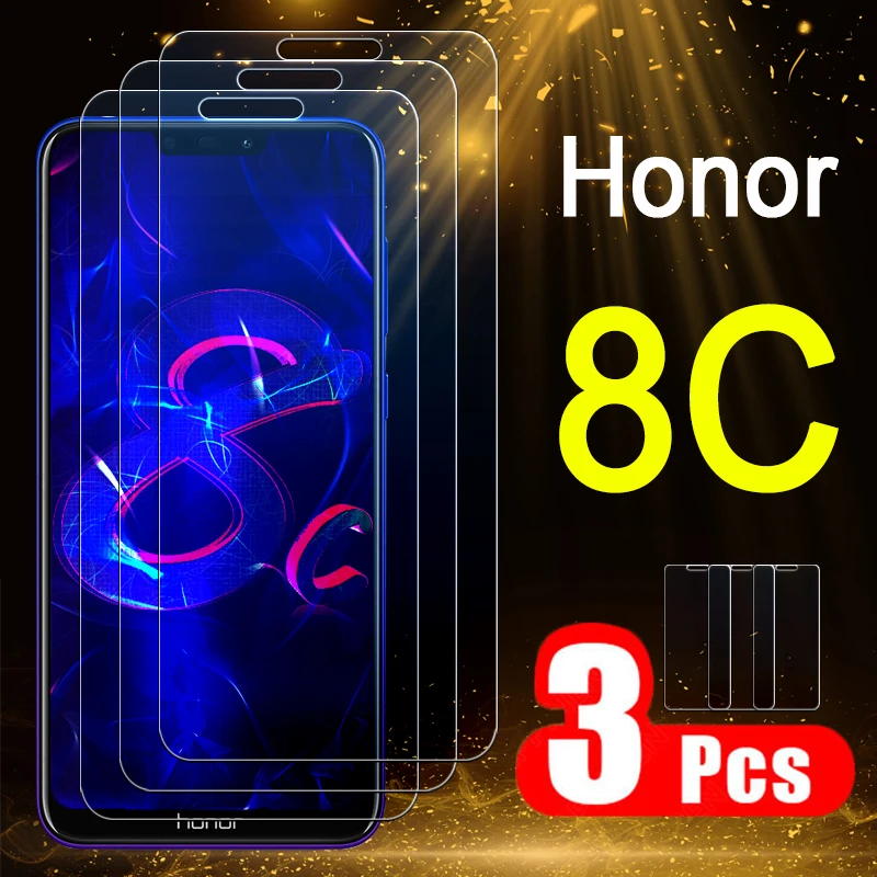 แก้ว Honor 8C สำหรับ Huawei Honor 8C 8 C กระจกนิรภัยป้องกันหน้าจอ Honor ...