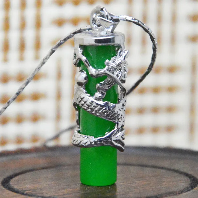 Colgante de jade verde Natural con incrustaciones de plata 925 ...