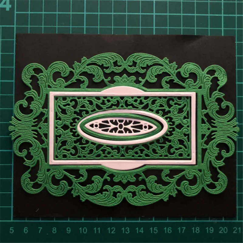 Eastshape de encaje rectangular Marco de flores troqueles de corte de ...