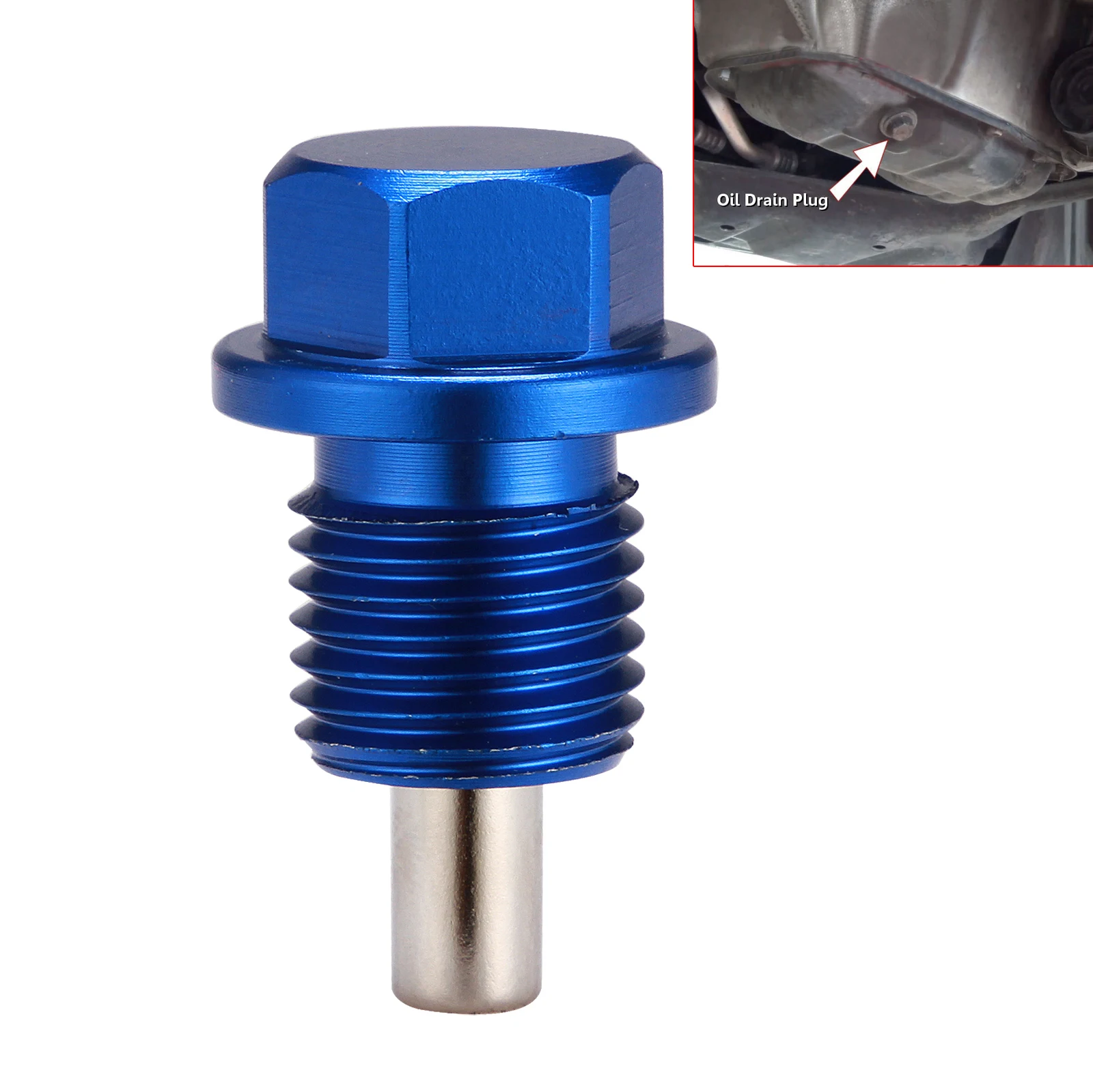 M14x1.5 Anodized Magnetic Engine Oil Pan Drain Plug Bolt Washer Kit for ...